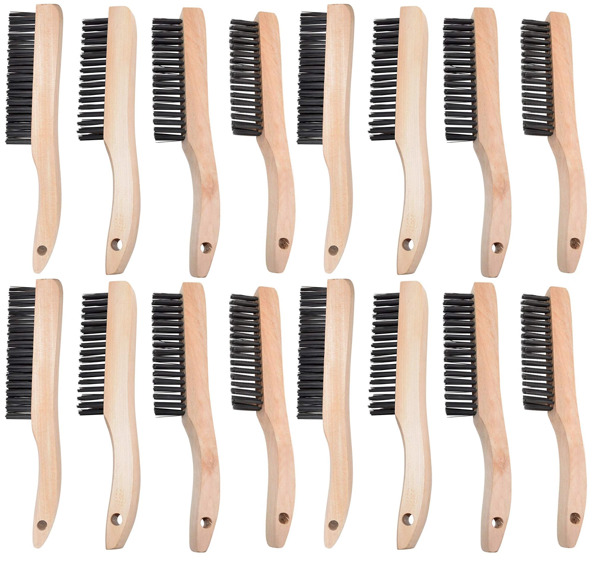 16 Multi-Purpose Shoe Handle Wire Scratch Brushes with Black Oil Tempe ...
